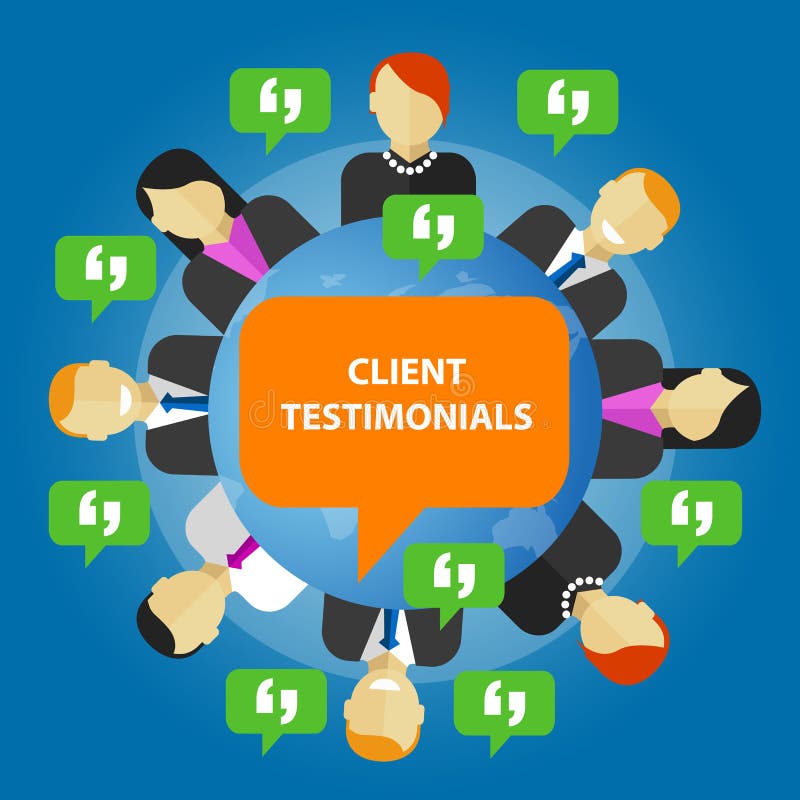 Client Testimonials Consumer Feedback Service Opinion Stock Vector ...