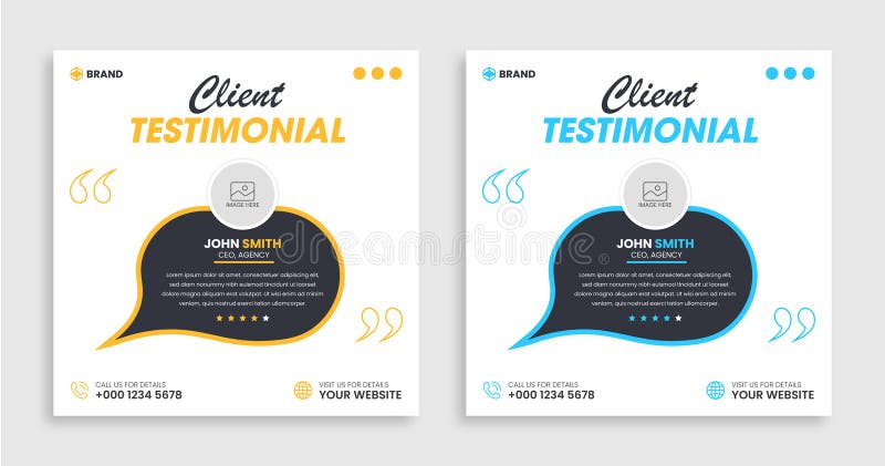 Client Feedback or Customer Testimonial Social Media Post Design ...