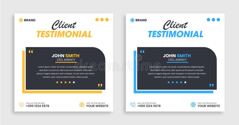 Client Feedback or Customer Testimonial Social Media Post Design ...