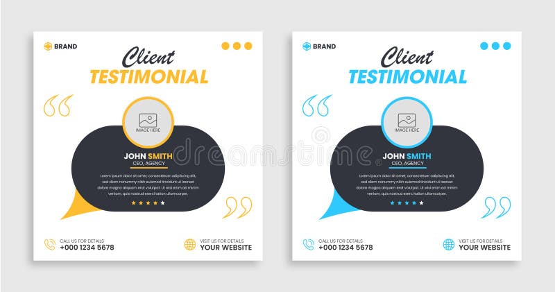 Client Feedback or Customer Testimonial Social Media Post Design ...