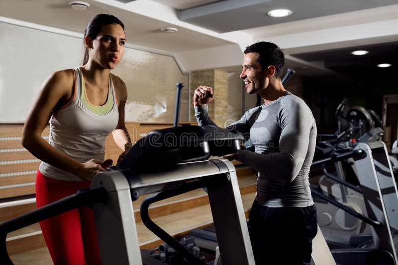Female Trainer Doing Workout with Her Client Stock Photo - Image of ...