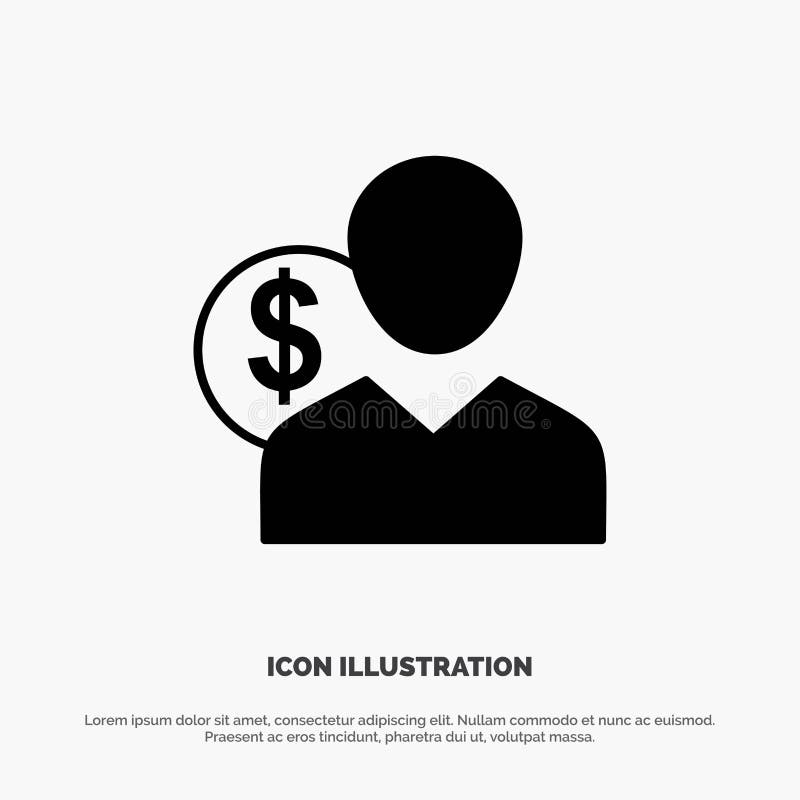 Client, User, Costs, Employee, Finance, Money, Person Solid Glyph Icon ...