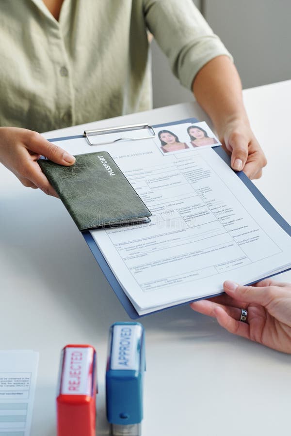 Client Using Visa Agency Service Stock Image - Image of interview ...