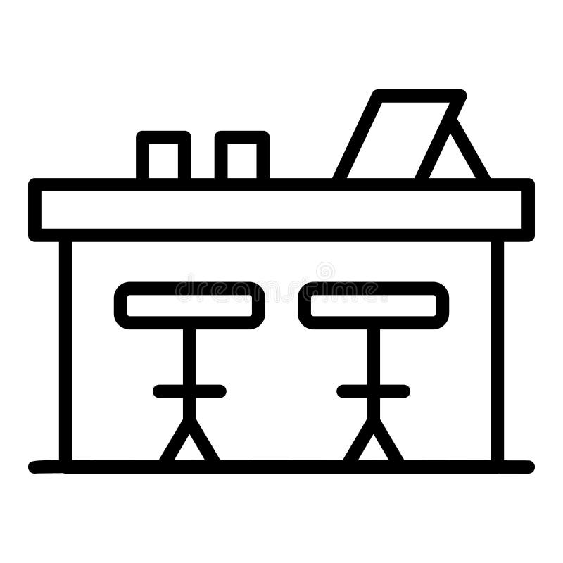 Clients Bar Counter Icon, Outline Style Stock Vector - Illustration of ...