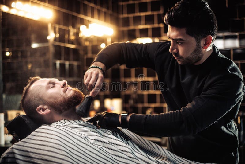 Clients in barbershop stock photo. Image of male, friseur - 134322472