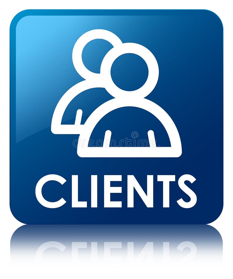 Clients (group Icon) Blue Square Button Stock Illustration ...