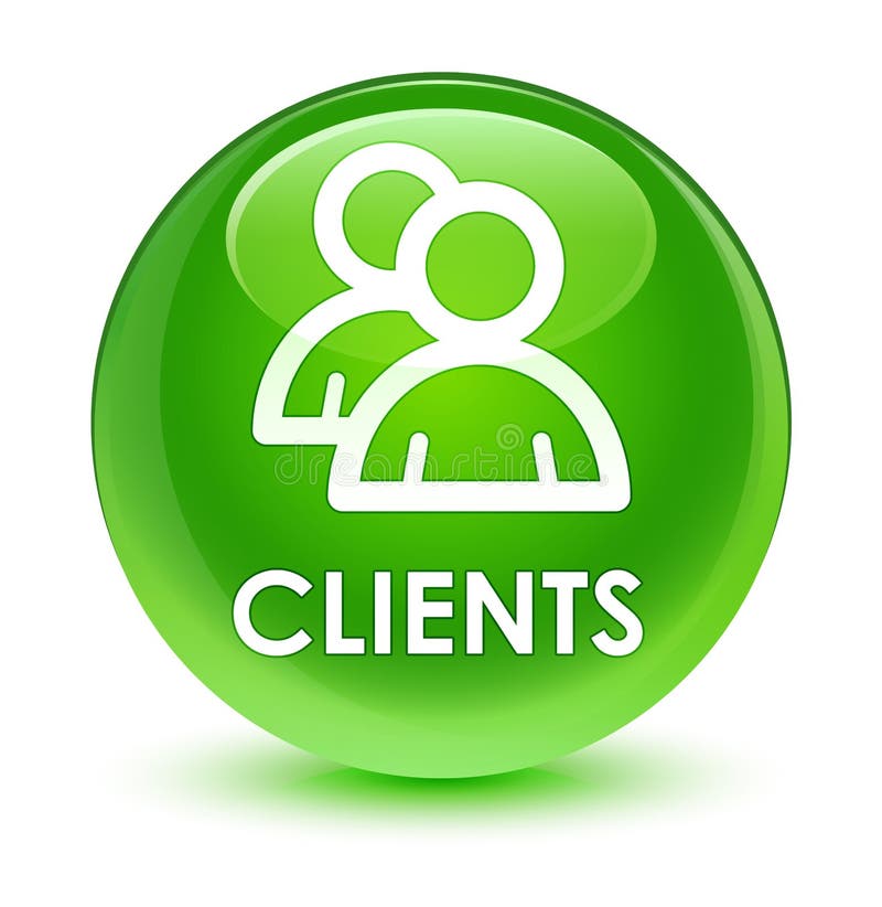 Clients (group Icon) Glassy Green Round Button Stock Illustration ...