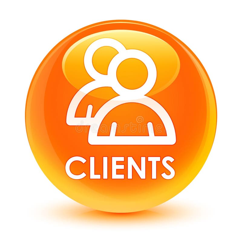 Clients (group Icon) Glassy Orange Round Button Stock Illustration ...