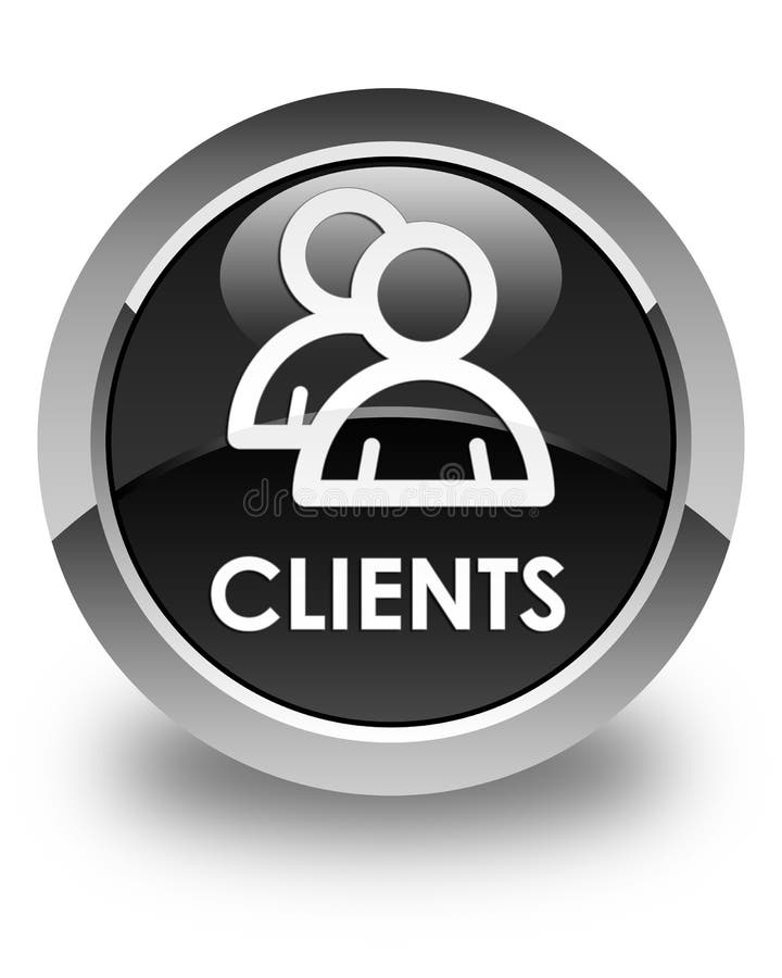 Clients (group Icon) Glossy Black Round Button Stock Illustration ...
