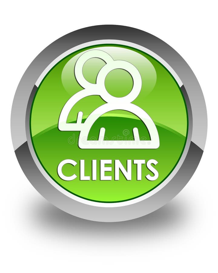 Clients (group Icon) Glossy Green Round Button Stock Illustration ...