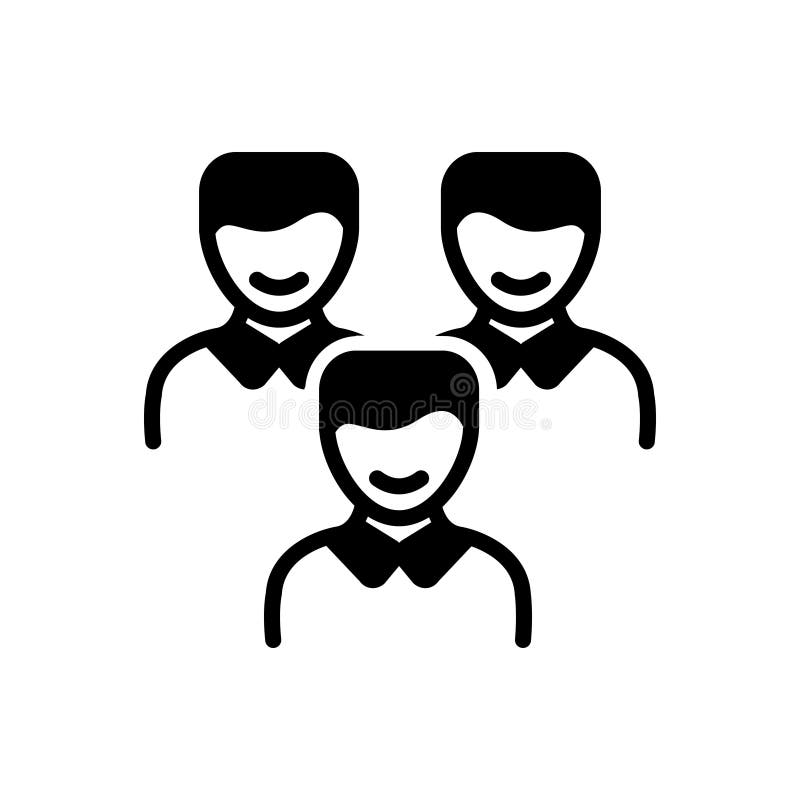 Black Solid Icon for Clients, Customer and People Stock Vector ...