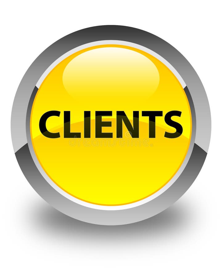 Clients Glossy Yellow Round Button Stock Illustration - Illustration of ...