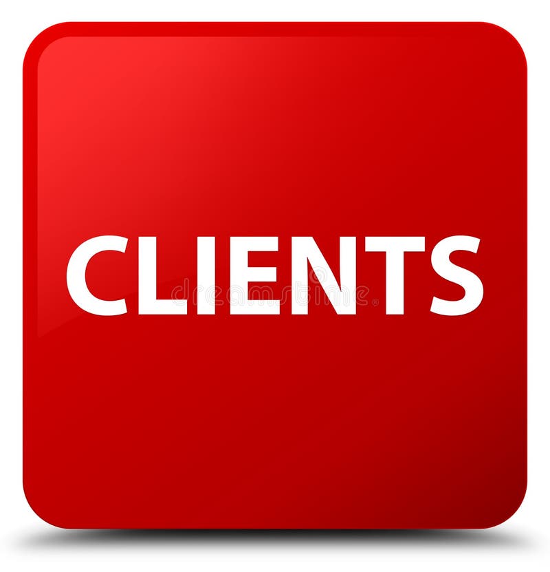 Clients red square button stock illustration. Illustration of button ...