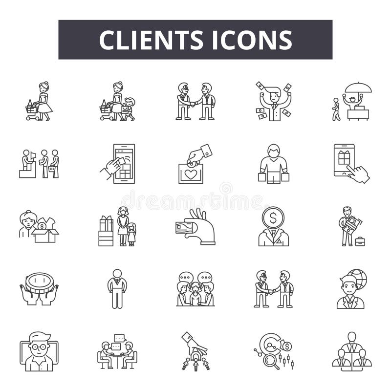 Clients Line Icons, Signs, Vector Set, Outline Illustration Concept ...