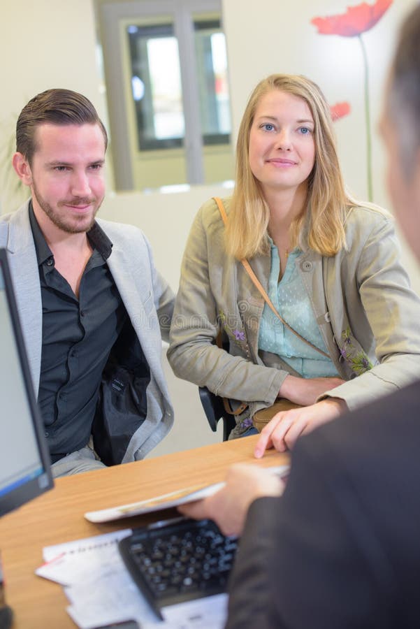 Clients in the office stock photo. Image of blond, gain - 117485298