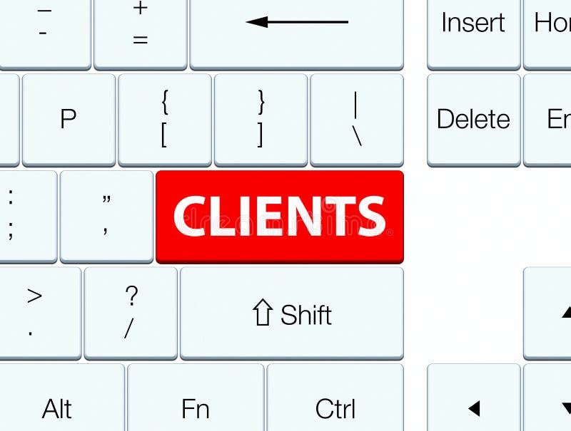 Clients Red Keyboard Button Stock Illustration - Illustration of buyer ...