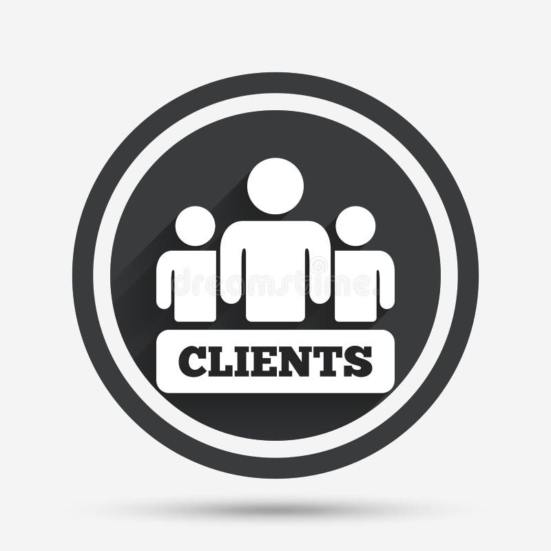 Clients Sign Icon. Group of People Symbol Stock Vector - Illustration ...