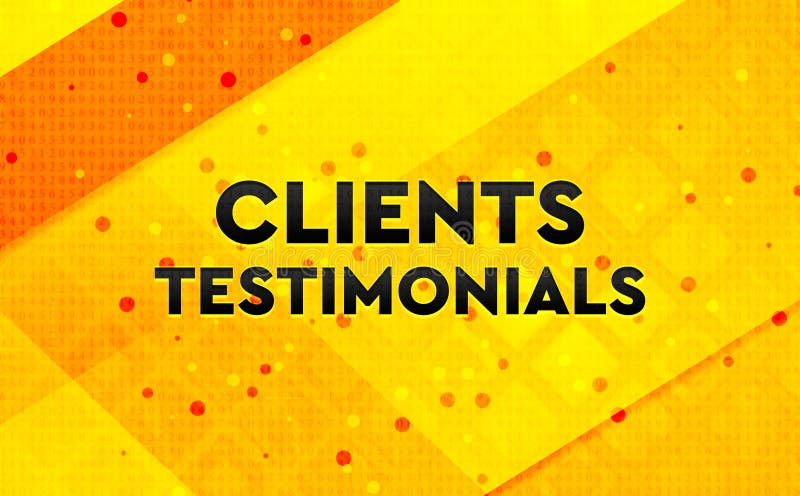 Clients Testimonials Abstract Digital Banner Yellow Background Stock ...
