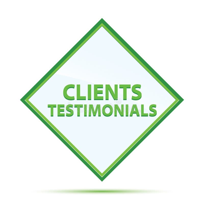 Clients Testimonials Modern Abstract Green Diamond Button Stock ...