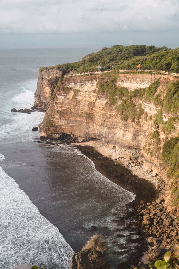 Cliff Above the Ocean Top View Stock Image - Image of shore, wave ...