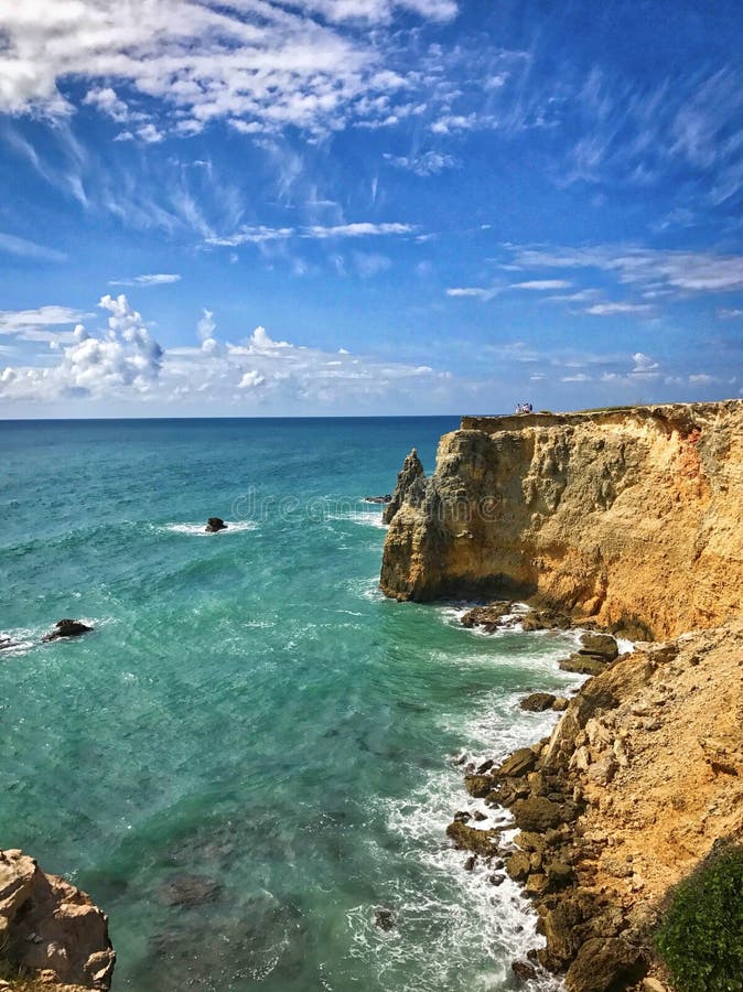Cliff Beach Makes a Beautiful Sight Stock Photo - Image of waters ...