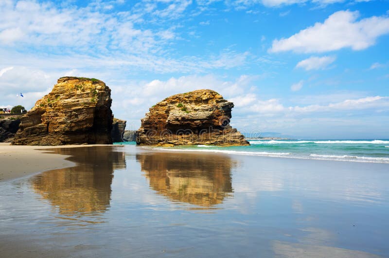 Cliff at beach in summer stock image. Image of summer - 59548939
