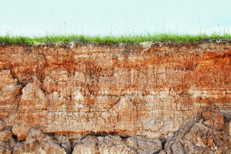 Cliff - Clay Soil and Grass Stock Image - Image of crack, natural: 20677915