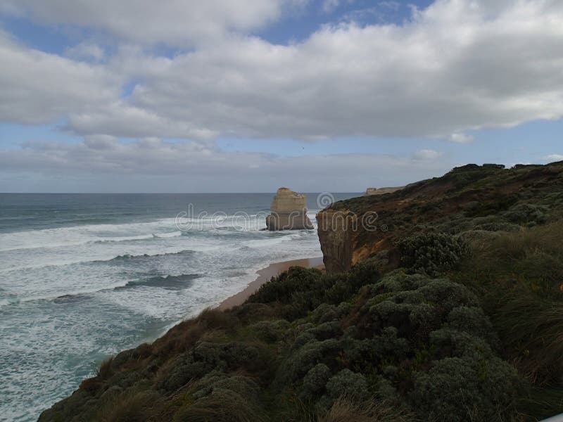 Cliff stock photo. Image of cliff, blue, clouds, green - 40990730