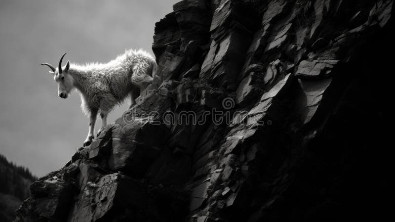 Cliff Climbing Mountain Goat Showcases Remarkable Agility Stock ...