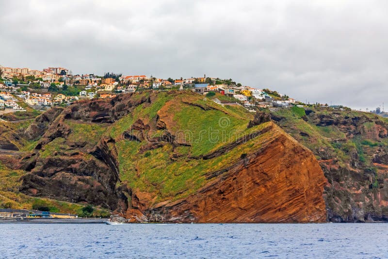 Cliff Coast Off Town Canico, Madeira Stock Image - Image of impressive ...