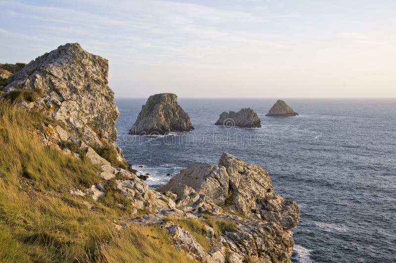 Cliff by the Coast Over the Sea Stock Photo - Image of beauty ...