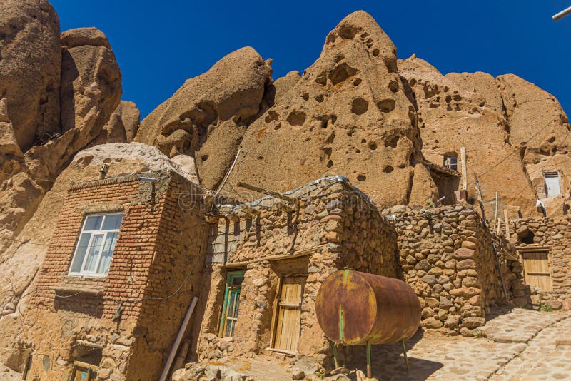 Cliff Dwellings in Village Kandovan, Ir Stock Image - Image of famous ...