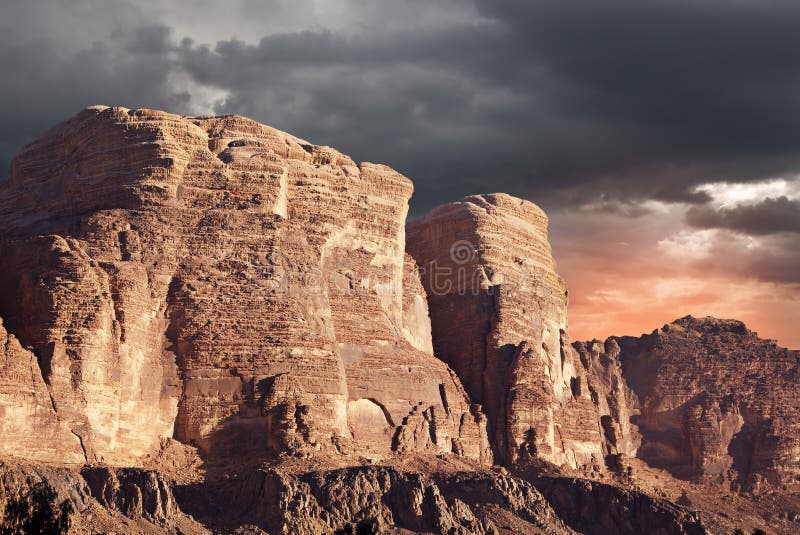 Burdah Arch in Wadi Rum, Jordan. Stock Image - Image of sandstone ...