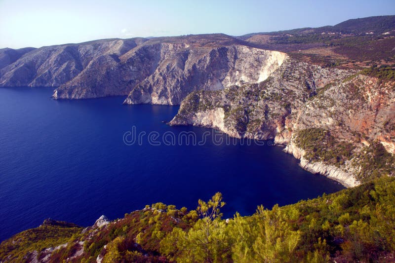 Cliff Face with White Rocks on Zakynthos Island Stock Photo - Image of ...