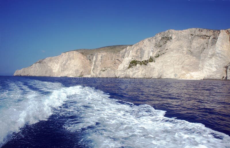 Cliff Face with White Rocks on Zakynthos Island Stock Image - Image of ...