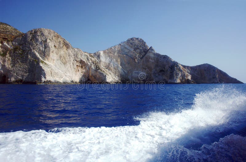 Cliff Face with White Rocks on Zakynthos Island Stock Photo - Image of ...