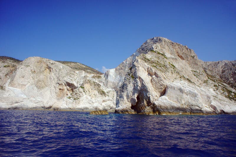 Cliff Face with White Rocks on Zakynthos Island Stock Photo - Image of ...