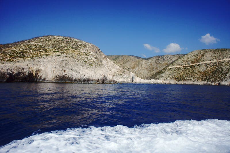 Cliff Face with White Rocks on Zakynthos Island Stock Photo - Image of ...