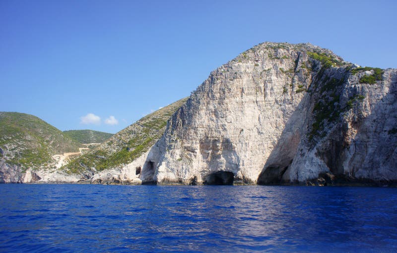 Cliff Face on Zakynthos Island Stock Image - Image of coast, cliff ...
