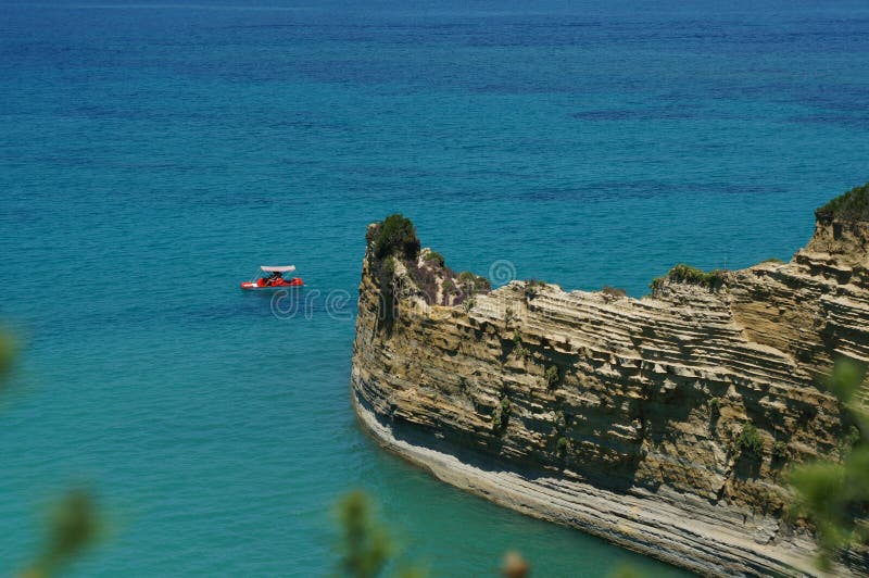 A cliff in Greece stock image. Image of blue, kerkyra - 186806823