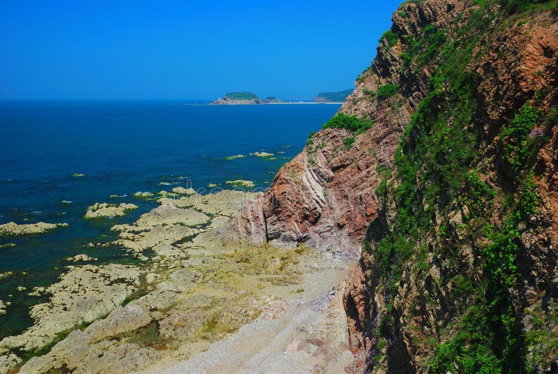 Cliff island stock photo. Image of sand, scene, panoramic - 10631414
