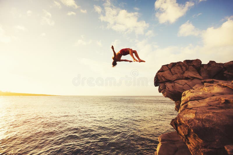 Cliff Jumping stock photo. Image of danger, holiday, safety - 63028318