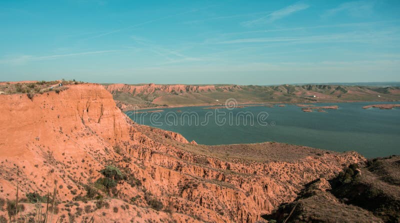 Cliff with a Lake and a Clear Sky Stock Photo - Image of nature, nice ...