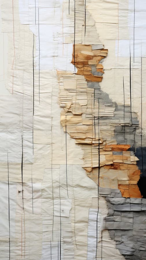 Cliff Mixed Media Fabric Thread Collage Installation Stock Illustration ...