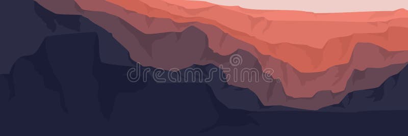 Cliff Mountain Flat Design Vector Illustration Stock Vector ...