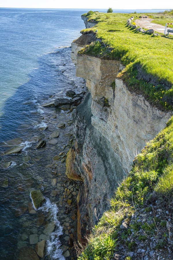 Cliff of the Pakri Peninsula and Baltic Sea, Estonia Stock Photo ...