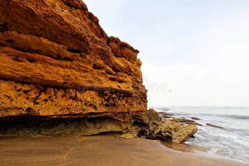 Cliff and Rock Formations at a Beach Stock Image - Image of beach ...