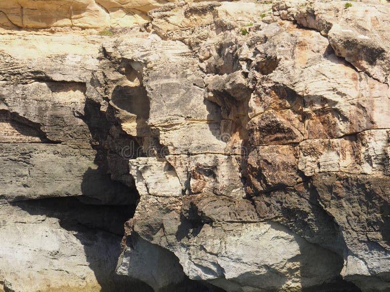 Closeup To a Seaside Rock Cliff Stock Image - Image of rough, texture ...