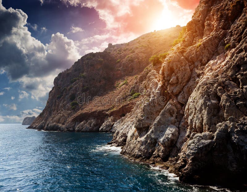 Cliff by sea stock photo. Image of pure, nature, skies - 28755278