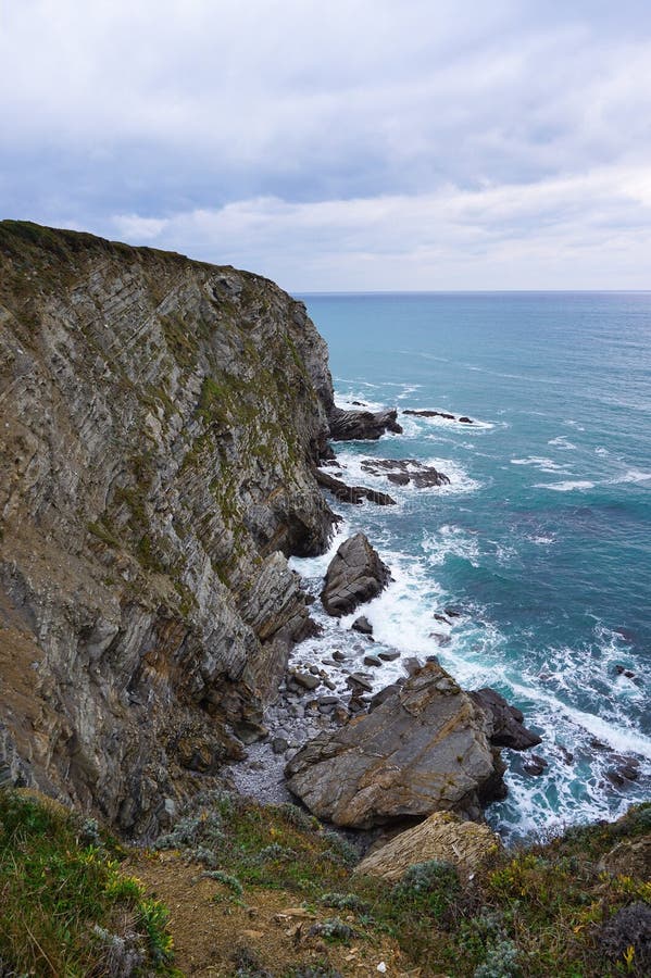 The Cliff and Sea in the Coast Stock Image - Image of ocean ...